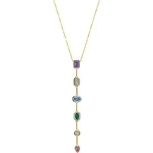 SPERO LONDON Kaleidoscope Y Lariat Sterling Silver Drop Necklace - Gold