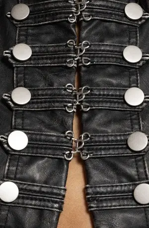 JADED LONDON Military Halter Faux Leather Top
