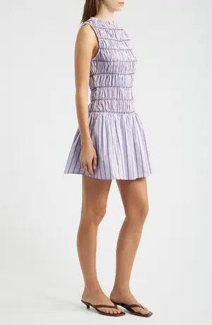 Line & Dot Andi Smocked Stripe Minidress