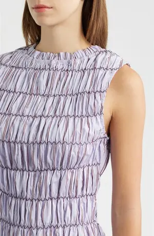 Line & Dot Andi Smocked Stripe Minidress