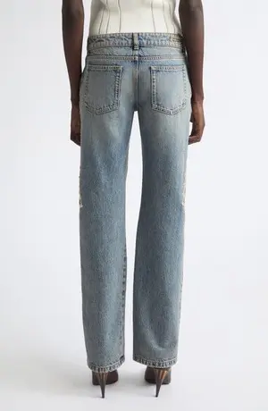 Alexander McQueen Embroidered Bootcut Jeans