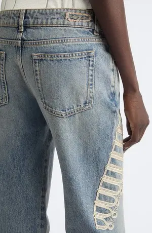 Alexander McQueen Embroidered Bootcut Jeans
