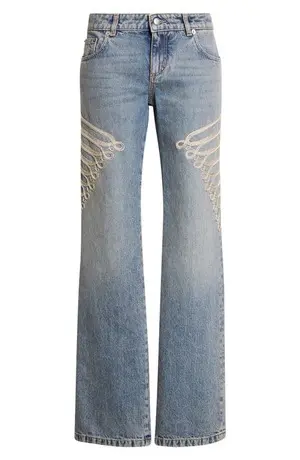 Alexander McQueen Embroidered Bootcut Jeans