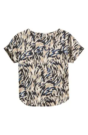 Anne Klein Print Bateau Neck Top