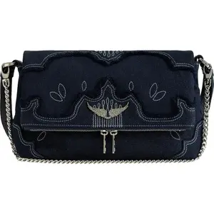 Zadig&Voltaire Rocky Ii Denim Crossbody Bag - Silent
