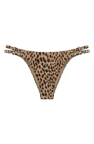 VIX PAULA HERMANNY Atena Leopard Print Cheeky Bikini Bottoms
