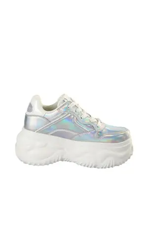 BUFFALO BOOTS Feral One Sneaker Holographic Silver