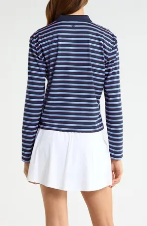 G/fore Striped Performance Long Sleeve Polo