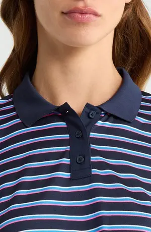 G/fore Striped Performance Long Sleeve Polo
