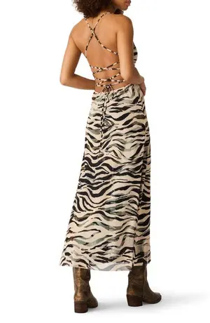Steve Madden Adella Strappy Zebra Print Maxi Dress