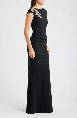 Chiara Boni La Petite Robe Embellished Ruched Gown