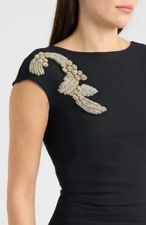 Chiara Boni La Petite Robe Embellished Ruched Gown