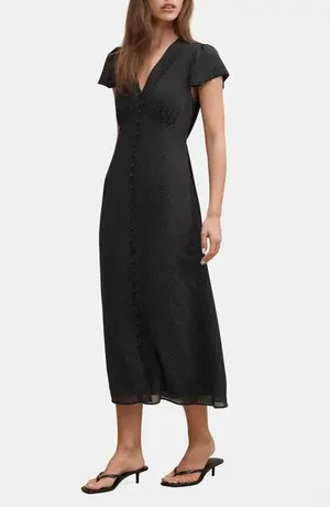 EVER NEW Ardelia Flutter Sleeve Midi Dress