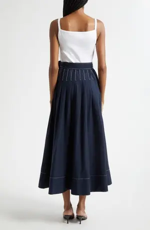 Cinq À Sept Olivia Mixed Media Midi Dress