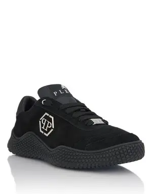 Philipp Plein Suede Runner Sneakers - Black/black