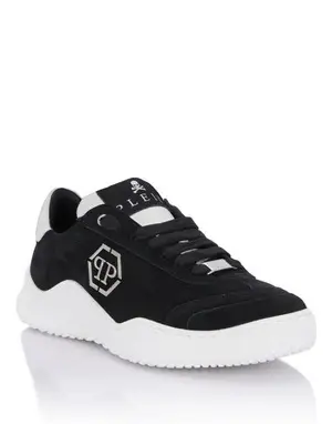 Philipp Plein Suede Runner Sneakers - Black/white