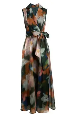Julia Jordan Sleeveless Floral Organza Gown