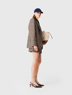 Maje Check Jacket With Removable Collar