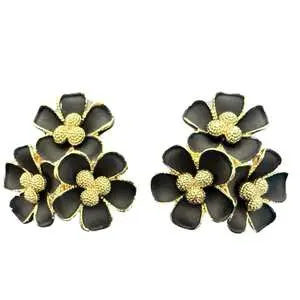1610ISTANBUL Noir Flora Earrings