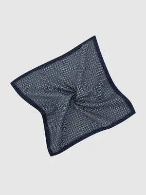 REISS Fiorenzo Silk Geometric Floral-print Pocket Square