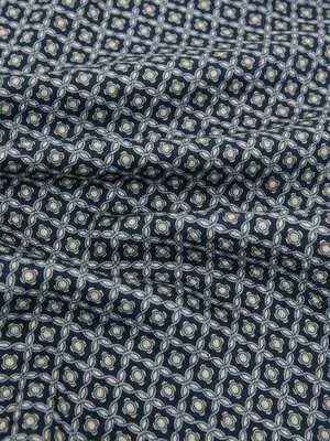 REISS Fiorenzo Silk Geometric Floral-print Pocket Square