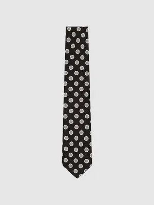 REISS Lelio Silk Geometric Square Medallion-print Tie