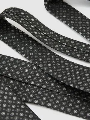 REISS Geremia Silk-blend Woven Micro Medallion Tie