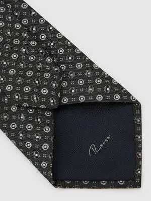 REISS Geremia Silk-blend Woven Micro Medallion Tie