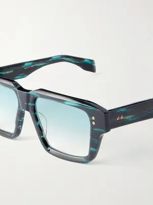 Dita Eliux Square-frame Acetate Sunglasses - Blue