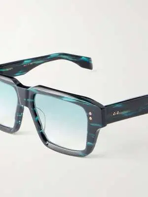 Dita Eliux Square-frame Acetate Sunglasses - Turquoise