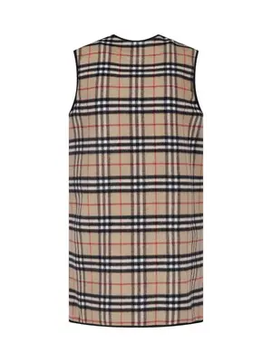 Burberry Wool And Cashmere Padding "check" Vest
