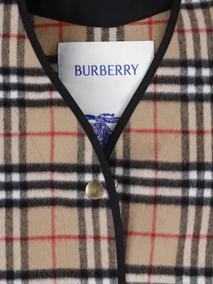 Burberry Wool And Cashmere Padding "check" Vest