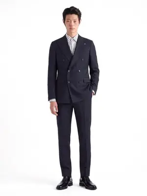 Tagliatore Double-breasted Suit In Virgin Wool - Black