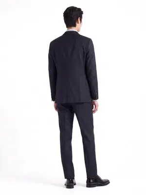 Tagliatore Double-breasted Suit In Virgin Wool - Black