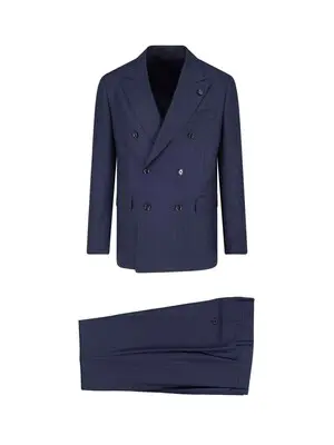 Tagliatore Double-breasted Suit In Virgin Wool - Blue