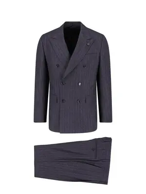 Tagliatore Double-breasted Suit In Virgin Wool - Gray