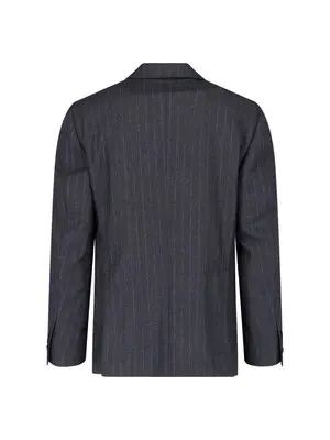 LARDINI Double-breasted Suit In Virgin Wool - Gray