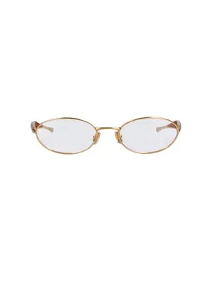 Bottega Veneta Sardine Oval Glasses - Gold