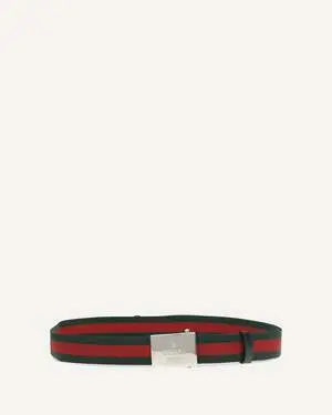 Gucci Web Ribbon Belt With Rectangular Buckle - Multicolour