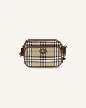 Burberry Check Front Pocket Shoulder Bag - Beige