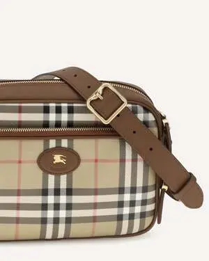 Burberry Check Front Pocket Shoulder Bag - Beige