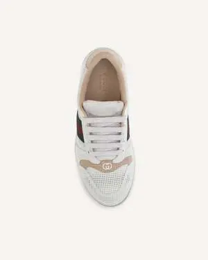 Gucci Screener Leather Sneakers - White