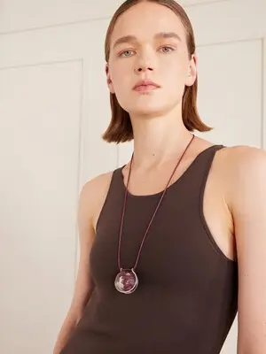 Marisa Klass 18-karat White Gold, Diamond And Tourmaline Pendant Necklace