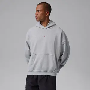 JORDAN Flight Fleece Oversized Pullover Hoodie - Grey