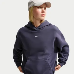 Nike Studio Fleece Medium Weight Oversized Pullover Hoodie - Grey