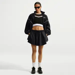 Nike Scalloped-trim Poplin Skirt - Black