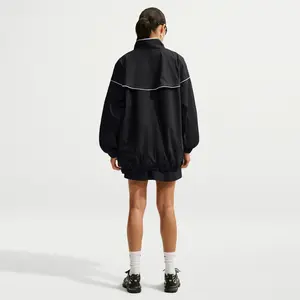 Nike Sportswear Oversized Scalloped-trim Poplin Track Jacket