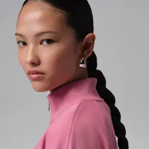 JORDAN Brooklyn Fleece Cropped 1/4-zip Top - Pink