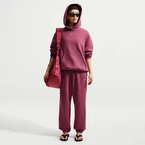 Nike Studio Fleece Medium Weight High-rise Oversized Cuffed Pants - Red