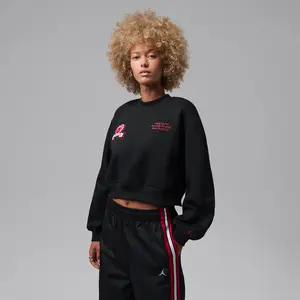 JORDAN Brooklyn Fleece Cropped Crew-neck Sweatshirt - Black
